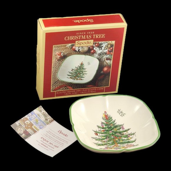 Spode | Holiday | Spode Christmas Tree Sculpted Square Dish 55 New ...